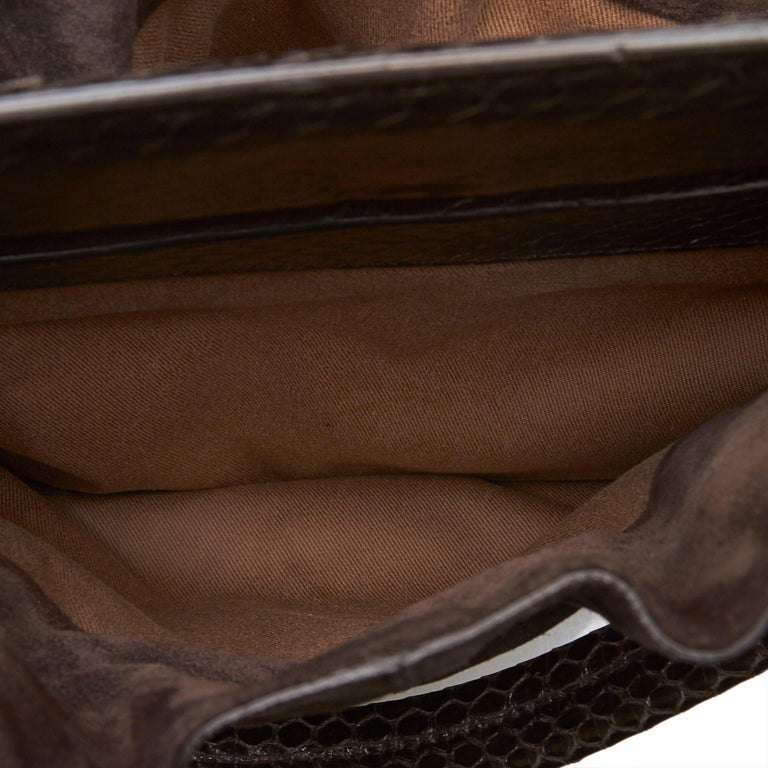 Cartier Brown Python Suede Shoulder Bag at 1stDibs