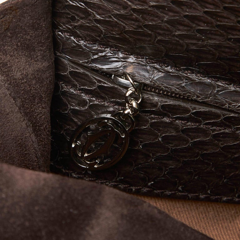 Cartier Brown Python Suede Shoulder Bag at 1stDibs