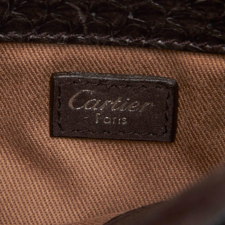 Cartier Brown Python Suede Shoulder Bag at 1stDibs