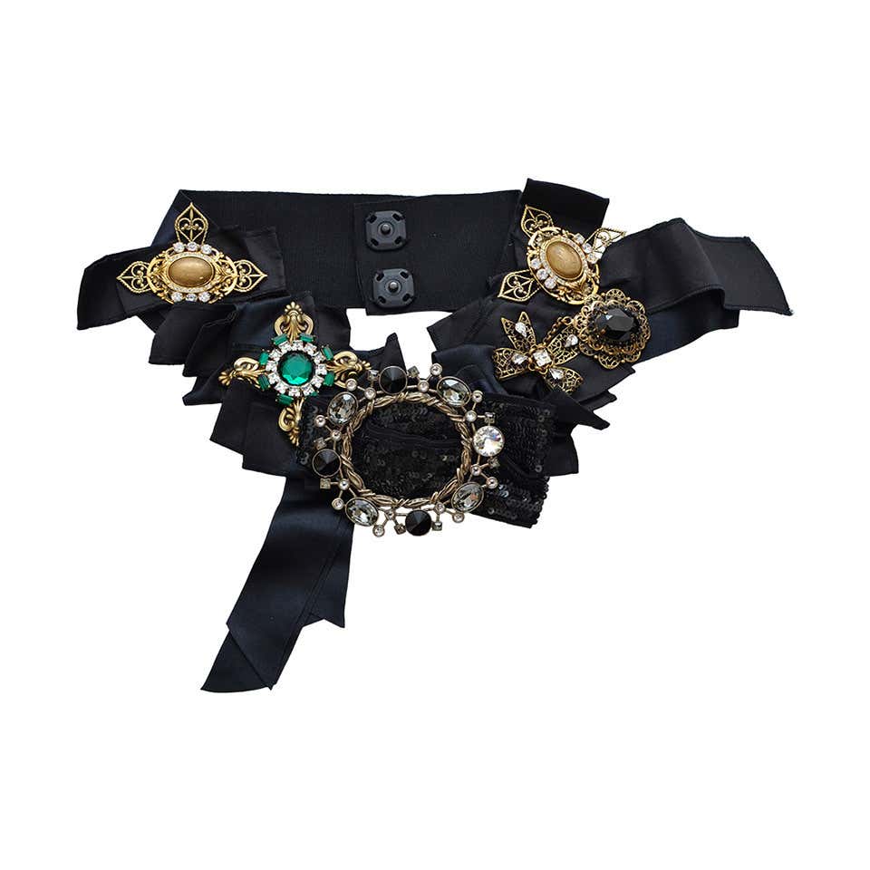 Dolce And Gabbana Iconic Runway Belt With Swarovski Crystals Mint At