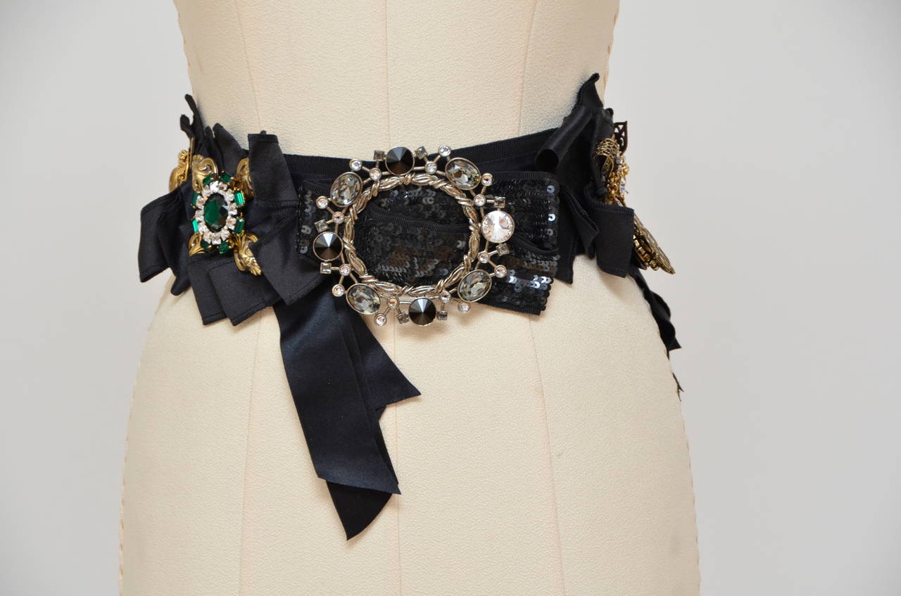 Dolce And Gabbana Iconic Runway Belt With Swarovski Crystals Mint At