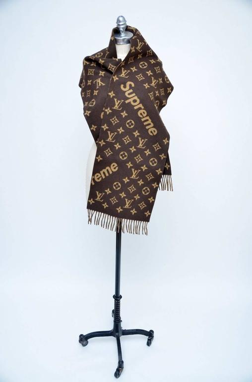 LOUIS VUITTON x SUPREME MONOGRAM Scarf Brown New at 1stDibs | supreme ...