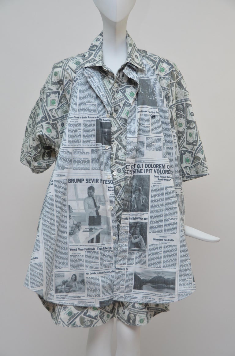 Balenciaga Money $$ Print Shirt Oversized Size 40 NEW at 1stDibs ...