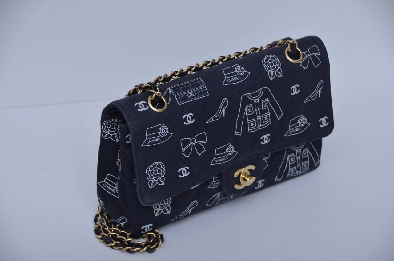Chanel Iconic Symbols Double Flap Handbag at 1stDibs