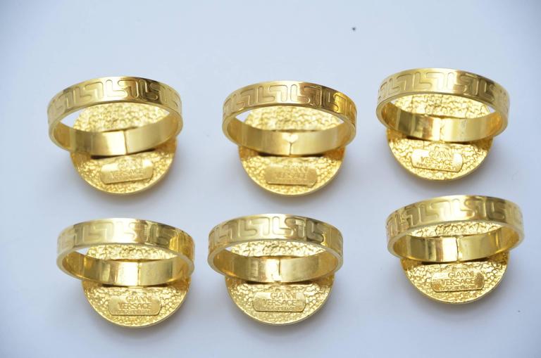 Gianni Versace 6 Vintage Napkin Holders Handmade In Italy For Sale at ...