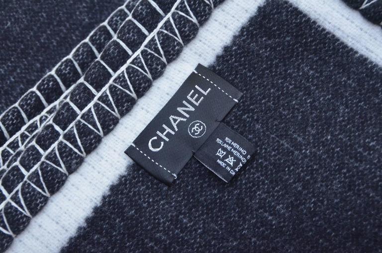CHANEL Black and Off White Large CC Logo Travel Home Decor Throw ...