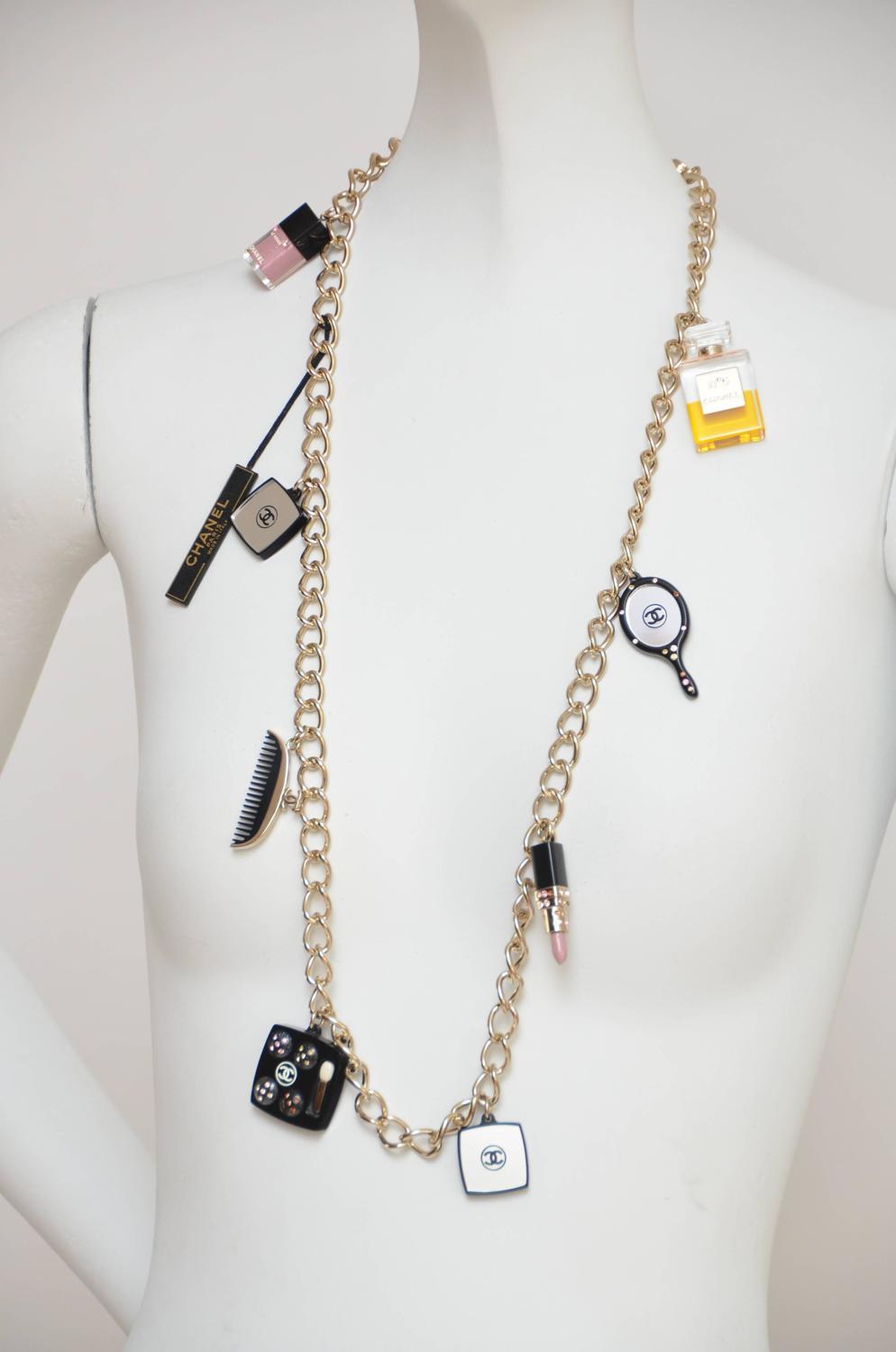 Rare CHANEL Makeup Charm Necklace 2008 NEW For Sale at 1stdibs