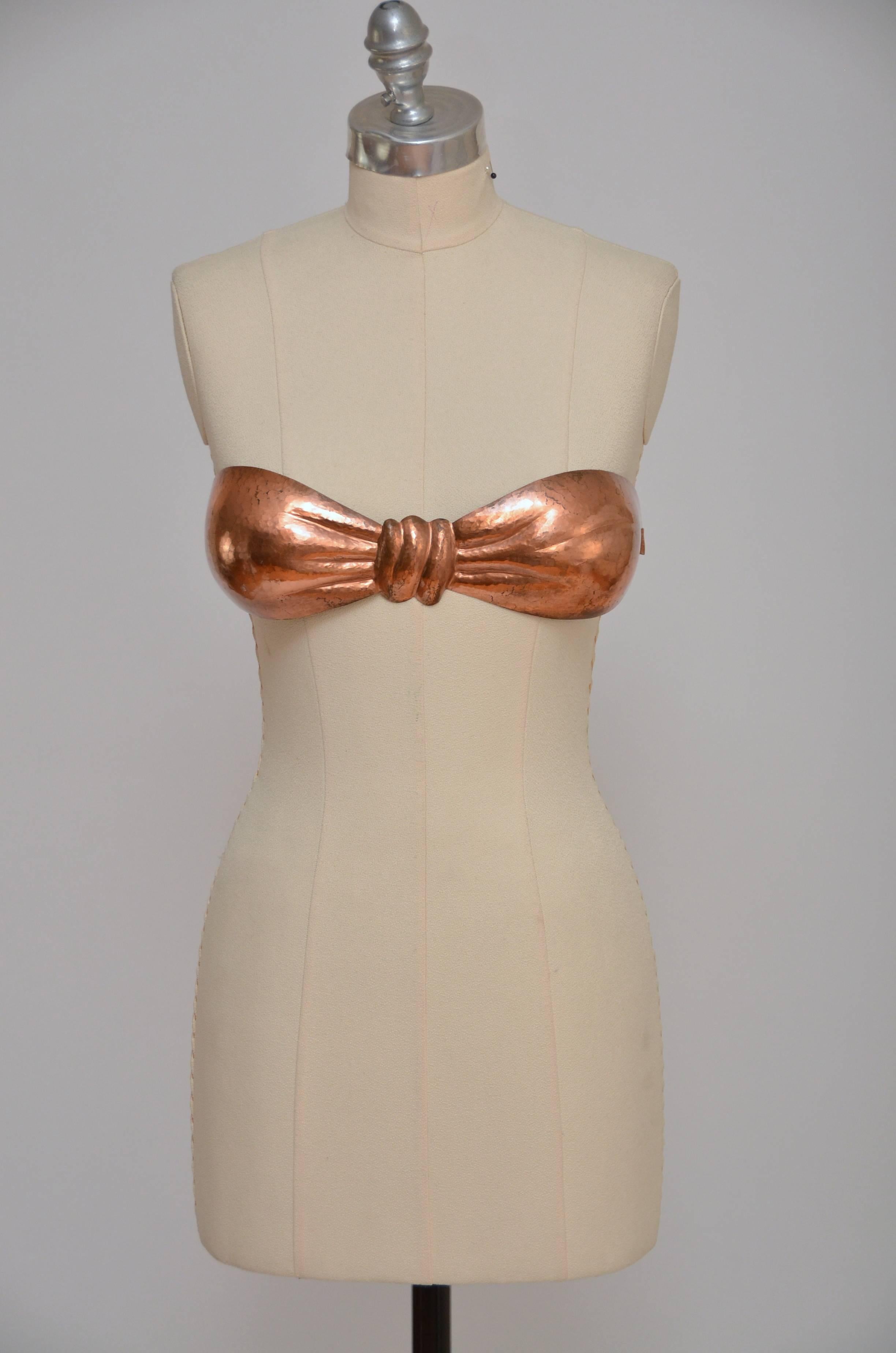 Krizia Metal Red Copper Bra With Leather Straps, 1980s at 1stDibs ...