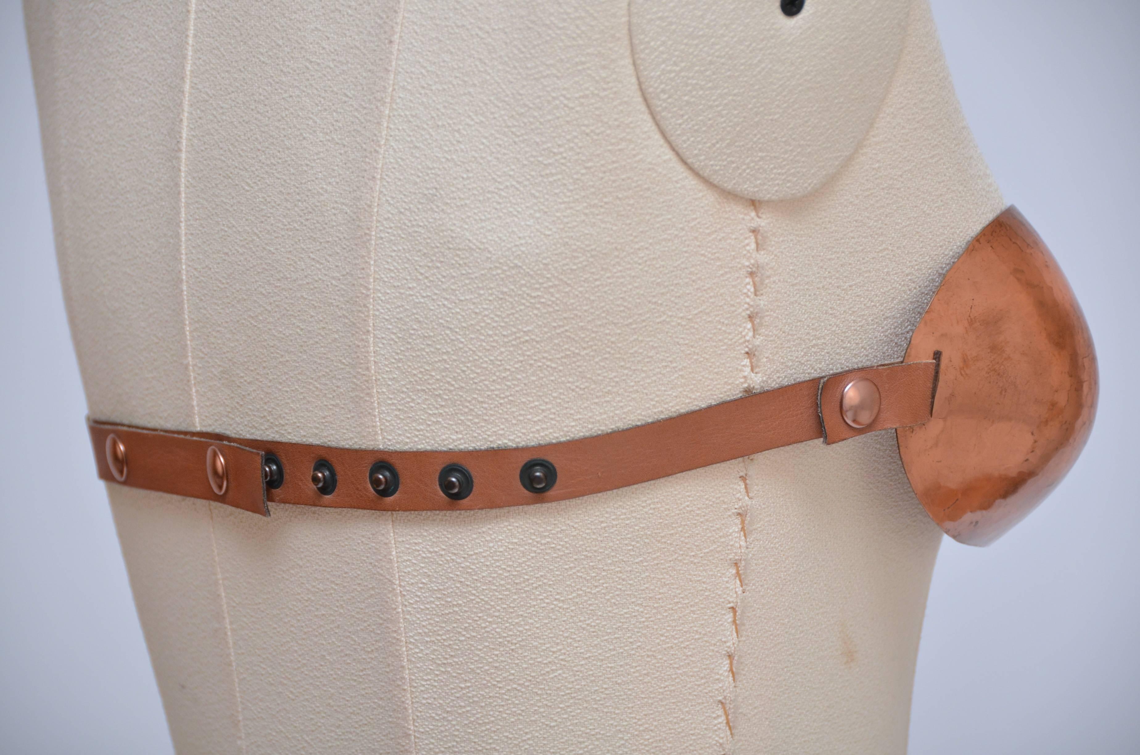 Krizia Metal Red Copper Bra With Leather Straps, 1980s at 1stDibs ...