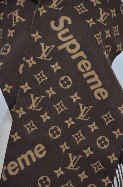 LOUIS VUITTON x SUPREME MONOGRAM Scarf Brown New at 1stDibs | supreme ...