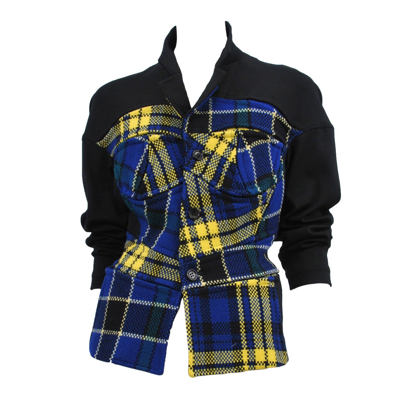 Comme des Gacons Plaid Bustier Jacket at 1stDibs