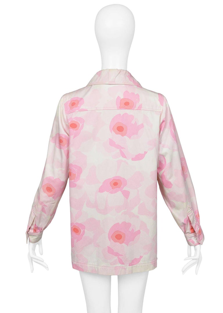 Rare Yves Saint Laurent Rose Print Safari Jacket 1970 at 1stDibs