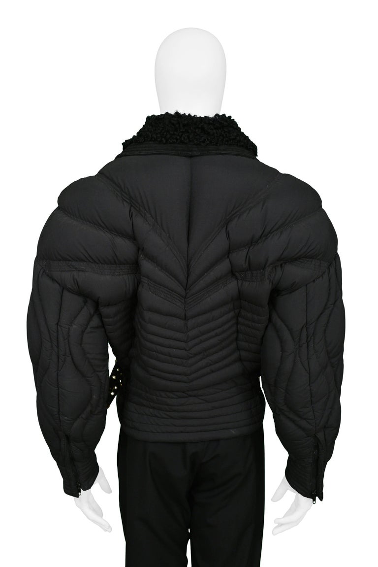 Vintage Gianni Versace Black Apres Ski Quilted Puffer Bondage Jacket ...