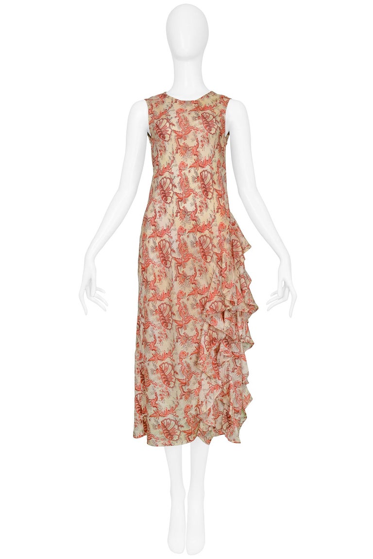 Dries Van Noten Vintage Shell Print Ruffle Runway Dress, 1998 at ...