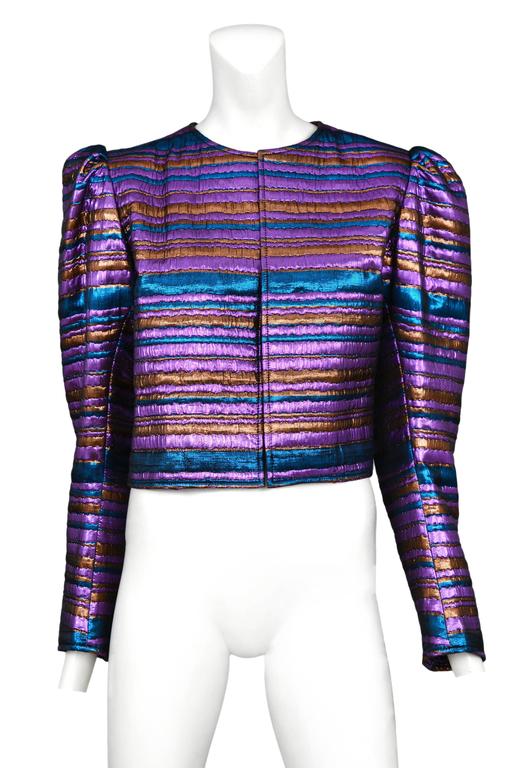 Yves Saint Laurent Metallic Purple and Blue Jacket at 1stDibs ...