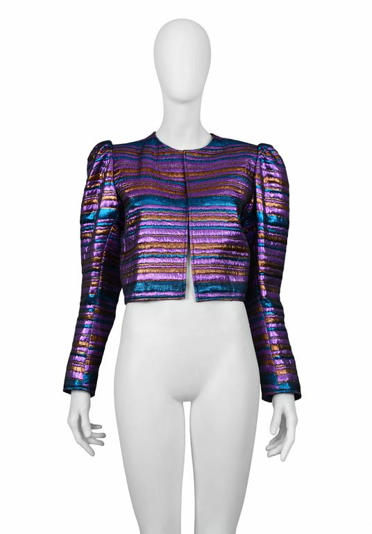 Yves Saint Laurent Metallic Purple and Blue Jacket at 1stDibs ...