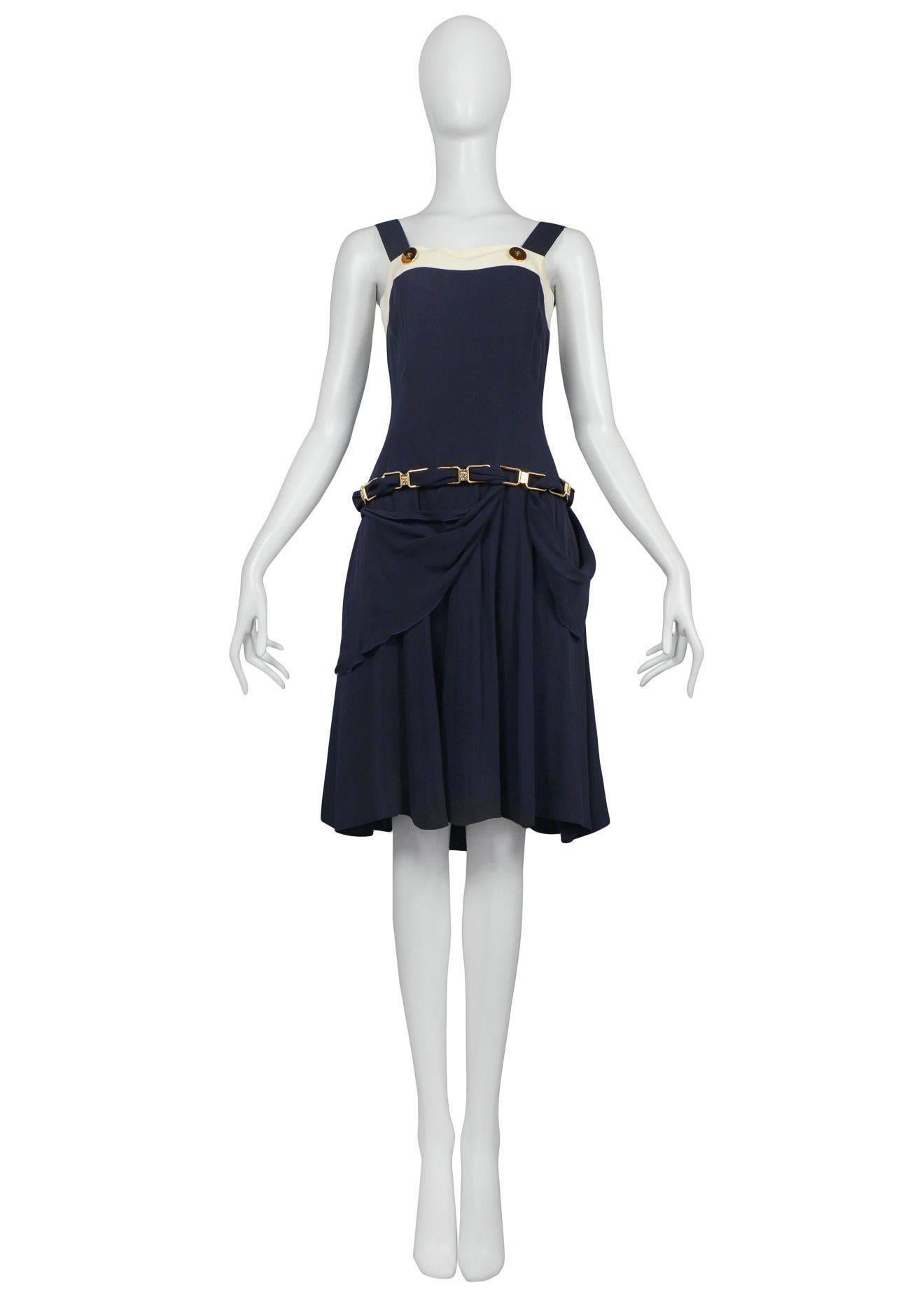 Vintage Chanel Iconic Belted Nautical Dress at 1stDibs
