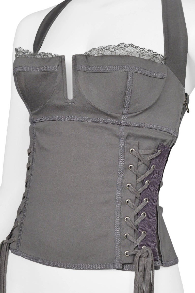Dior By John Galliano Grey Corset Bustier Top 2004 at 1stDibs | grey ...