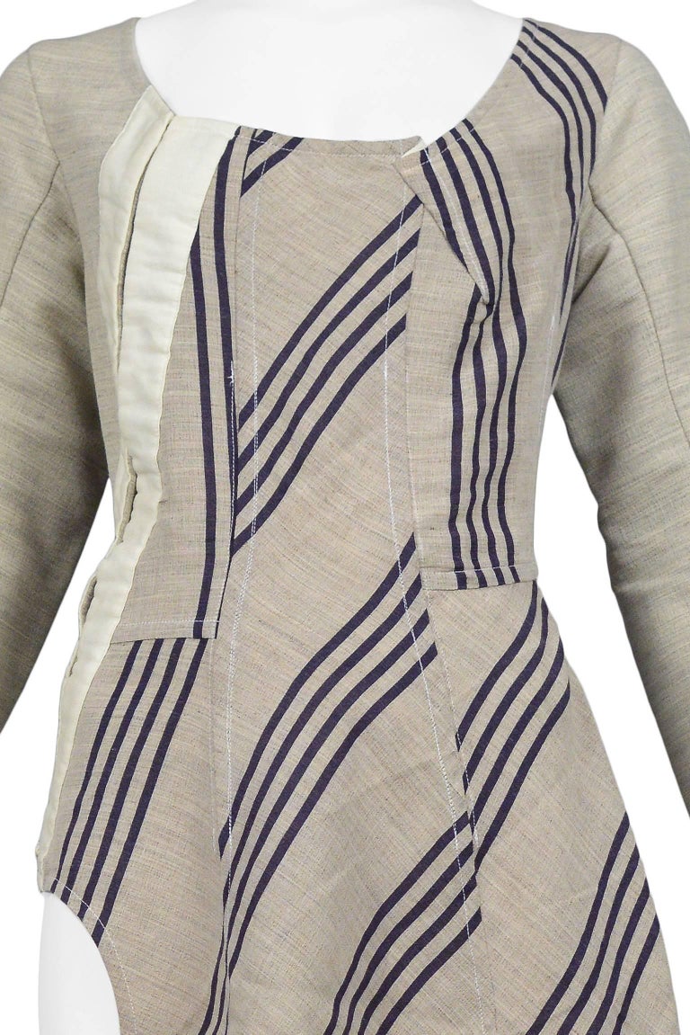 Comme des Garcons Deconstructed Corset Tunic Top With Stripe Panels ...