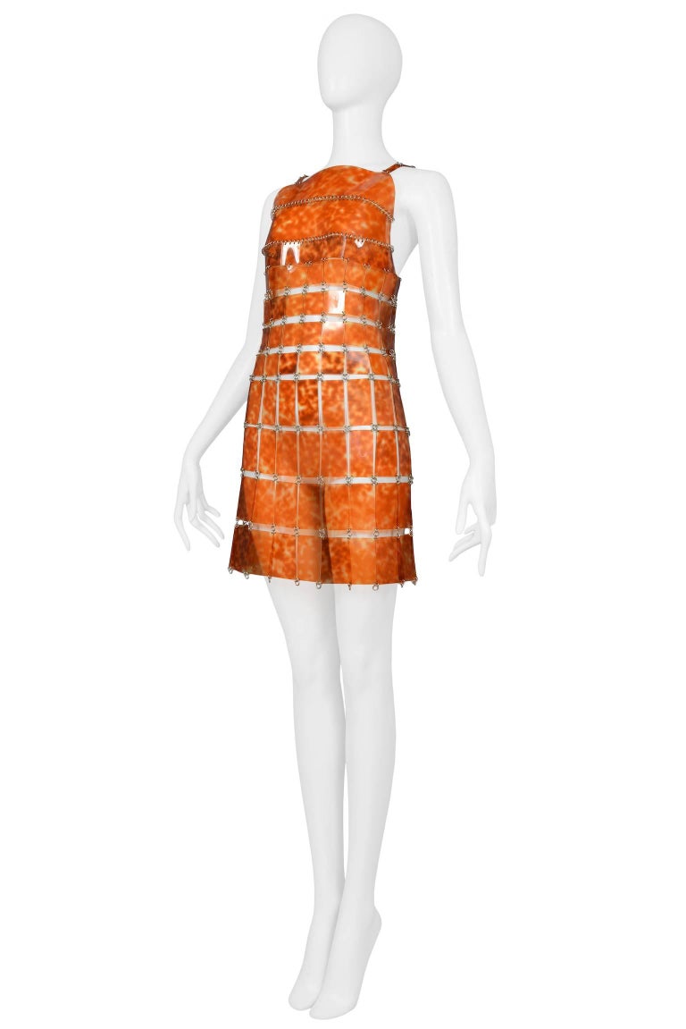 Iconic Paco Rabanne Futuristic Tortoise Vinyl and Metal Disc Dress at ...