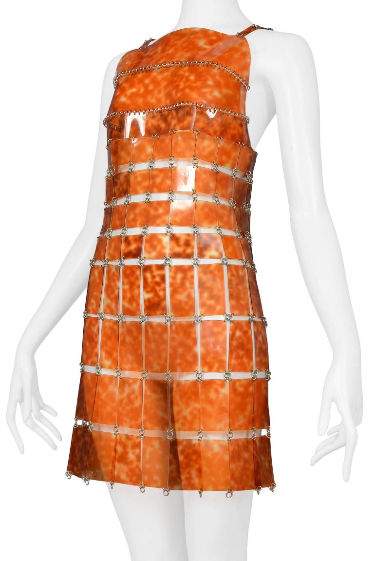 Iconic Paco Rabanne Futuristic Tortoise Vinyl and Metal Disc Dress at ...