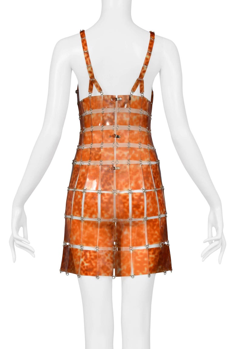 Iconic Paco Rabanne Futuristic Tortoise Vinyl and Metal Disc Dress at ...