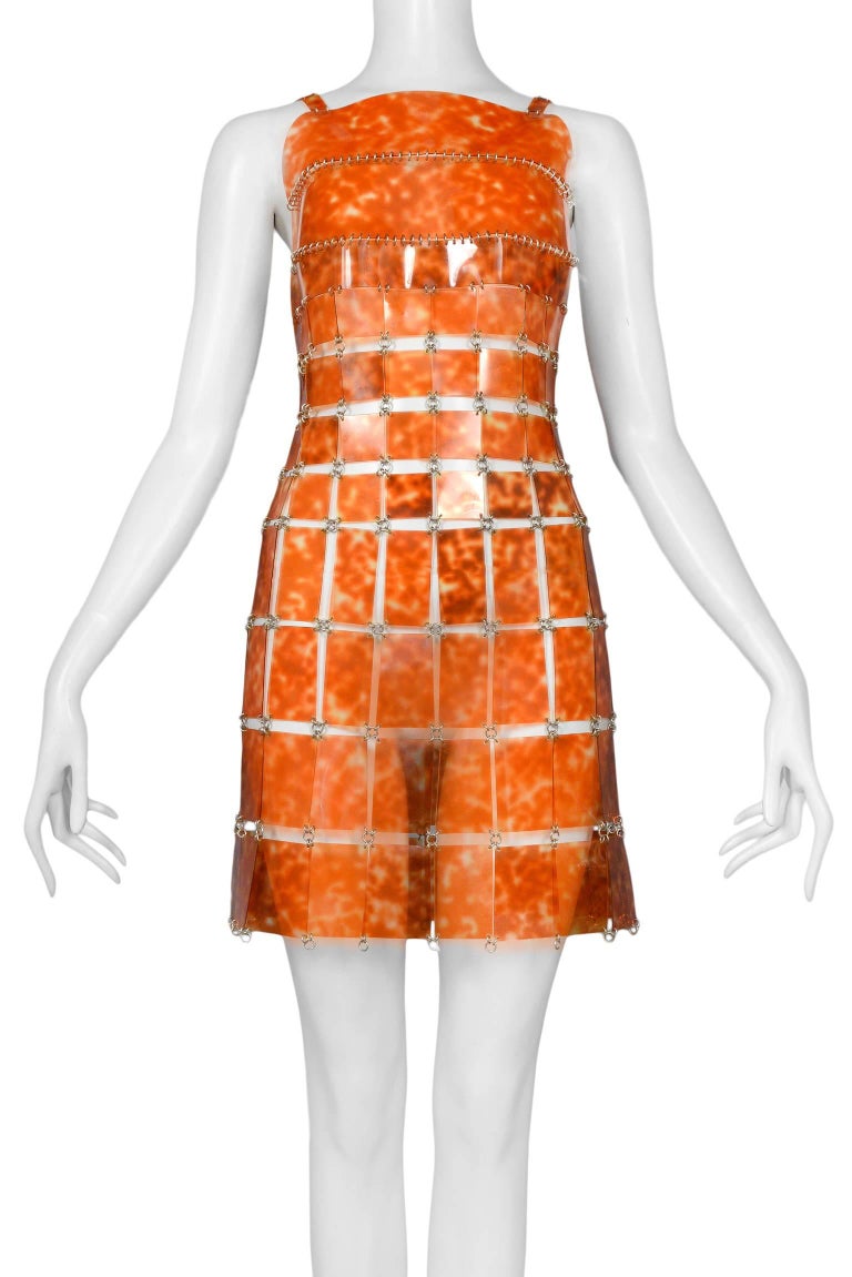Iconic Paco Rabanne Futuristic Tortoise Vinyl and Metal Disc Dress at ...