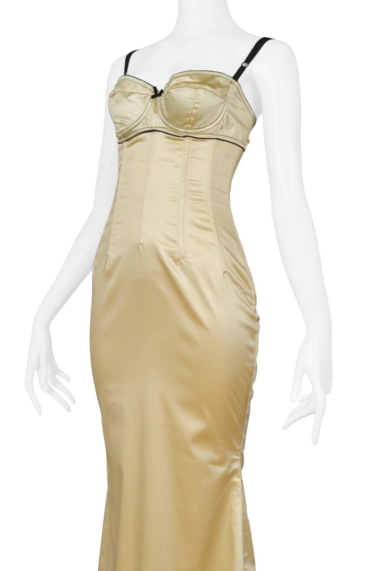 Dolce and Gabbana Pale Yellow Satin Bustier Gown at 1stDibs | yellow ...