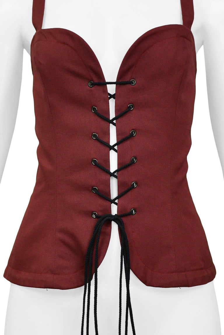 Vintage Yves Saint Laurent Lace Front Corset Top. Circa 1976. at 1stDibs