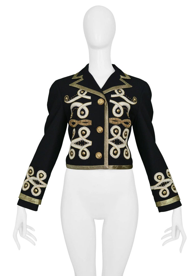 Vintage Gianni Versace Baroque Metallic Applique and Gold Studded ...