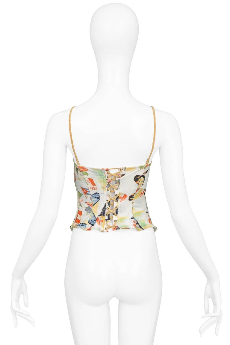 Christian Dior Stamp Print Bustier at 1stDibs | dior print corset