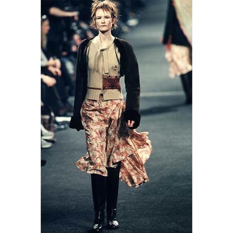 Dries Van Noten Vintage Shell Print Ruffle Runway Dress, 1998 at ...