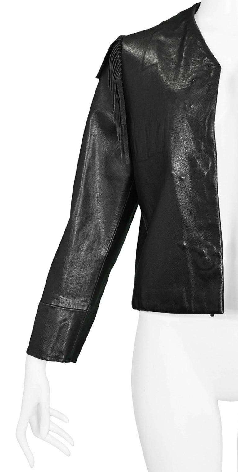 Maison Martin Margiela Black Leather Fringe Jacket at 1stDibs ...