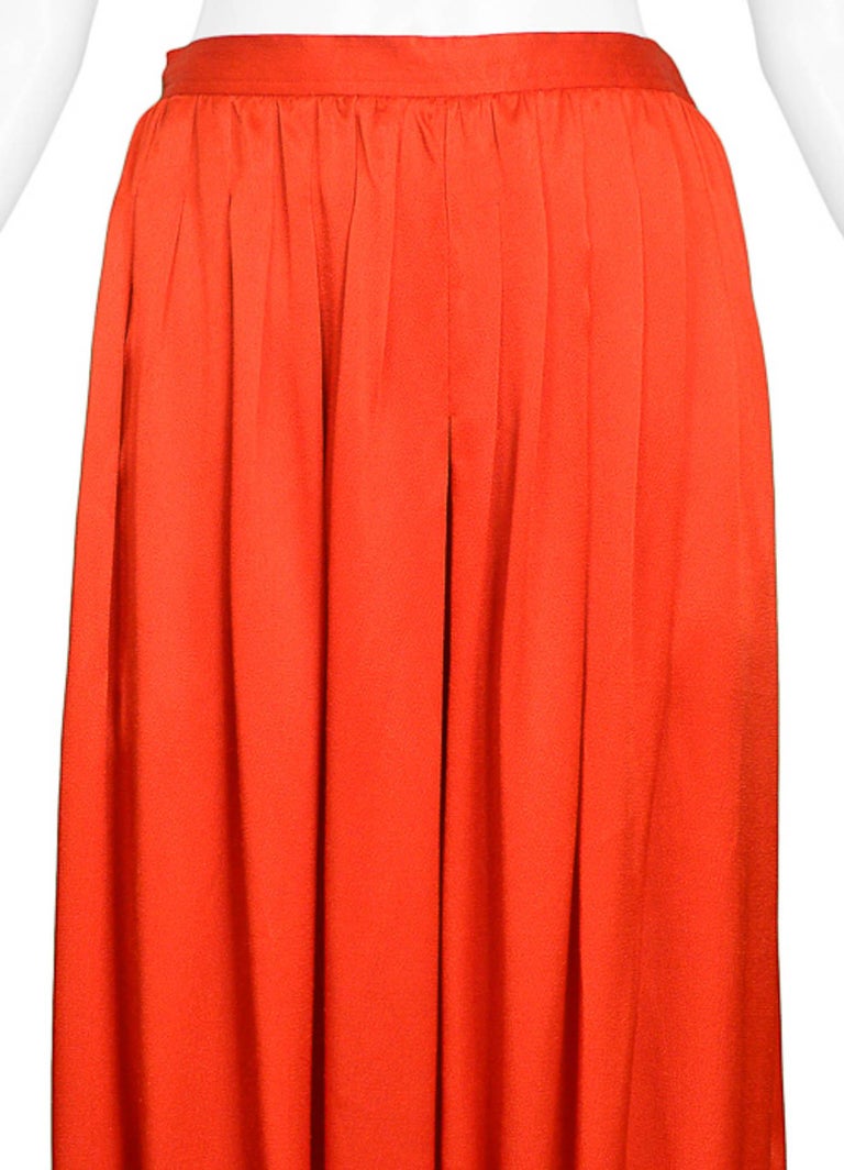 Vintage Yves Saint Laurent Red Satin Harem Pants at 1stDibs