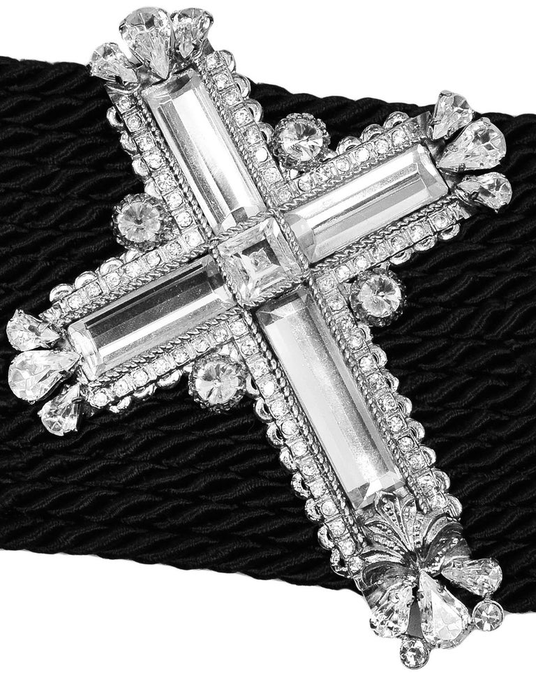 Vintage Gianni Versace 1990's Silk and Crystal Cross Bracelet at 1stDibs