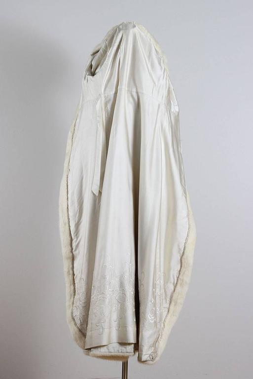 Vintage 1930s White Mink Princess Coat For Sale at 1stDibs
