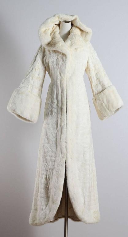 Vintage 1930s White Mink Princess Coat For Sale at 1stDibs