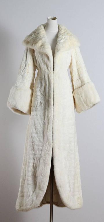 Vintage 1930s White Mink Princess Coat For Sale at 1stDibs