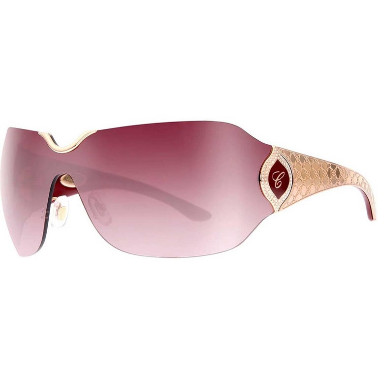 Chopard SCH883S-08FC-99 Gold Brown/Maroon Sunglasses For Sale at 1stDibs