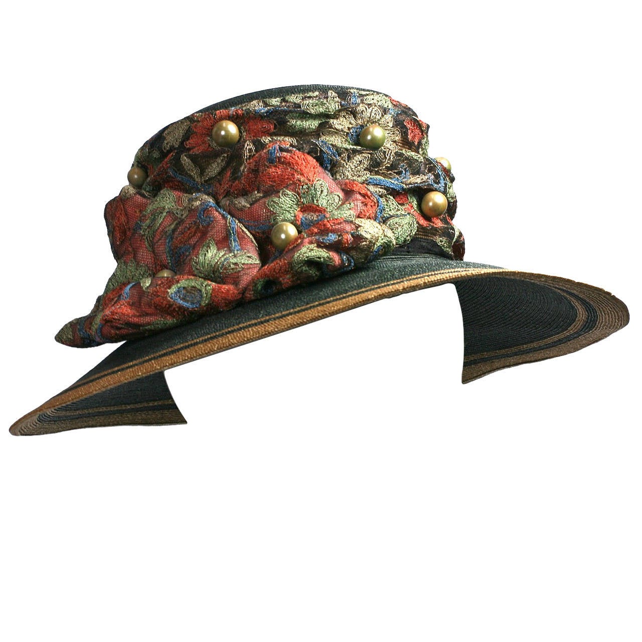 Edwardian Straw Afternoon Hat at 1stDibs | edwardian straw hat