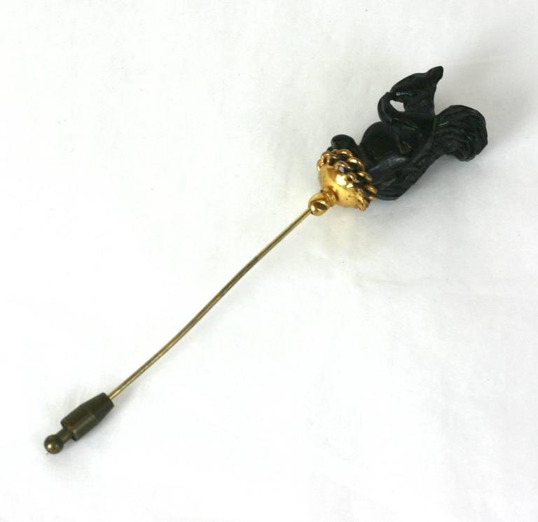 French Bakelite Squirrel Hat Pin at 1stDibs