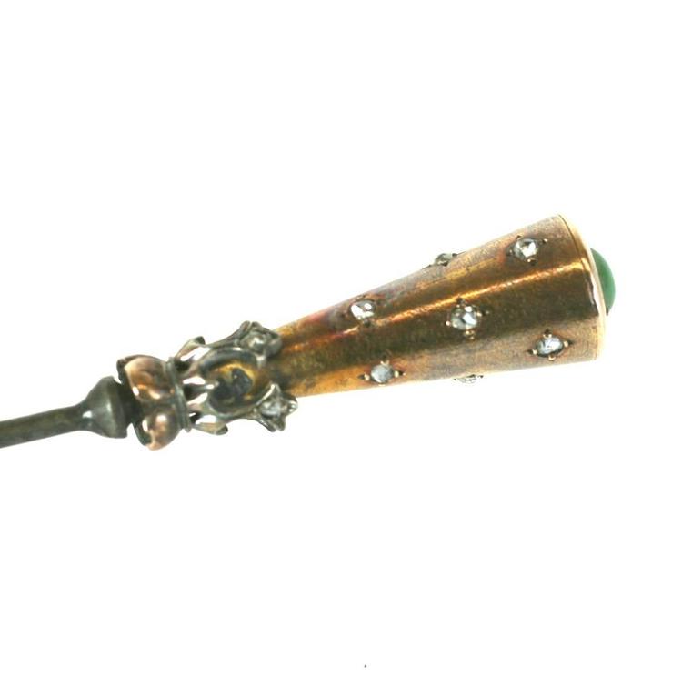 Edwardian Jade and Diamond Hat Pin For Sale at 1stDibs | edwardian hat ...