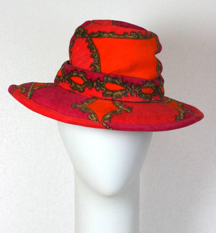 Italian Printed Terrycloth Hat For Sale at 1stDibs