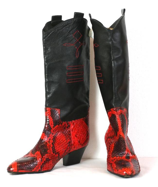 Maud Frizon Snakeskin Western Boot at 1stDibs | herbert frizon, maud ...