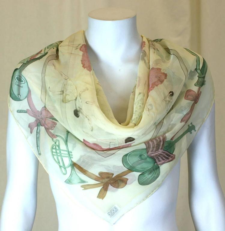Hermes Ballet et la Musique Chiffon Souffle Large Scarf at 1stDibs ...