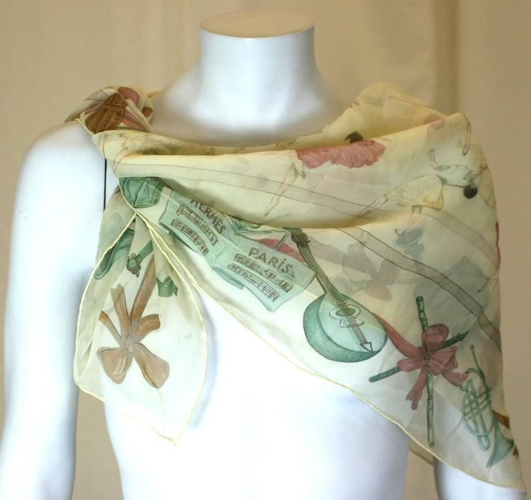 Hermes Ballet et la Musique Chiffon Souffle Large Scarf at 1stDibs ...