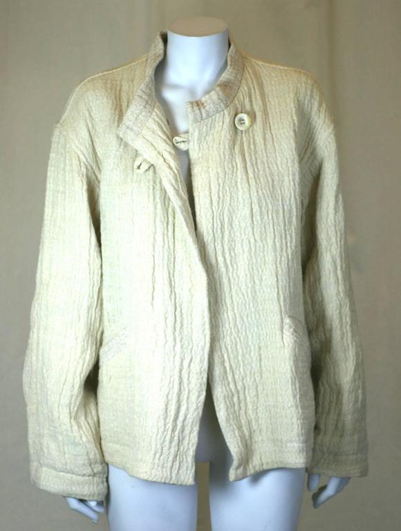 Issey Miyake Jute and Wool Crinkle Jacket For Sale at 1stDibs ...