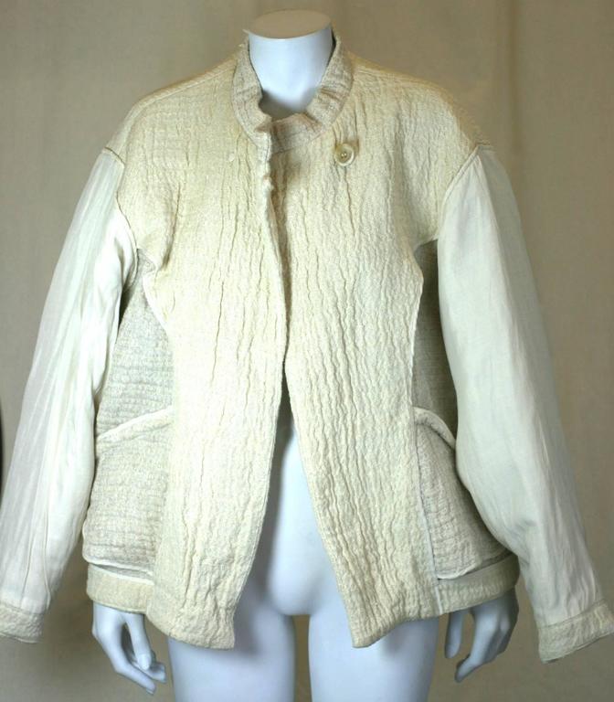 Issey Miyake Jute and Wool Crinkle Jacket For Sale at 1stDibs ...