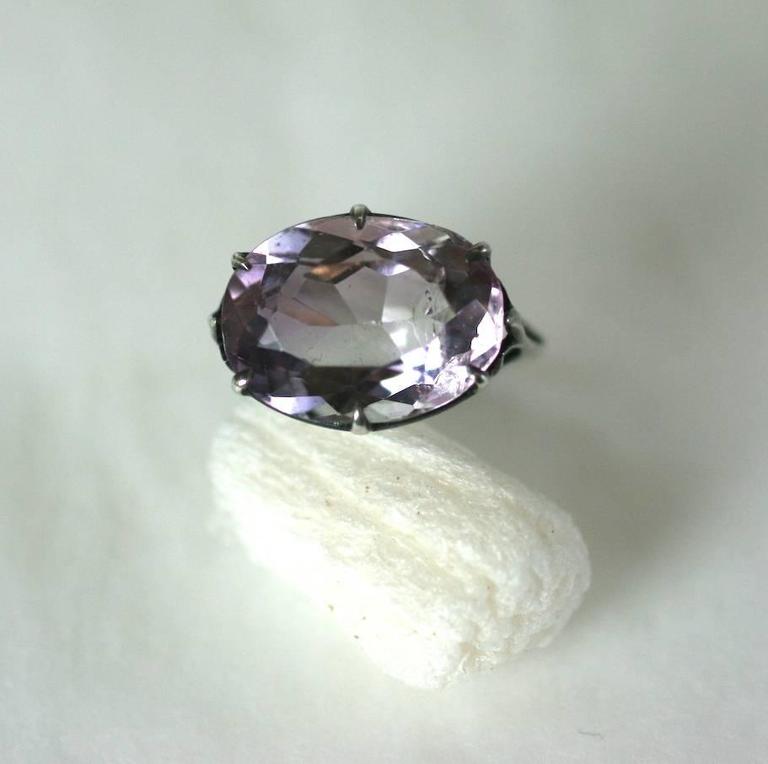 Elegant Art Deco Amythest Ring For Sale at 1stDibs