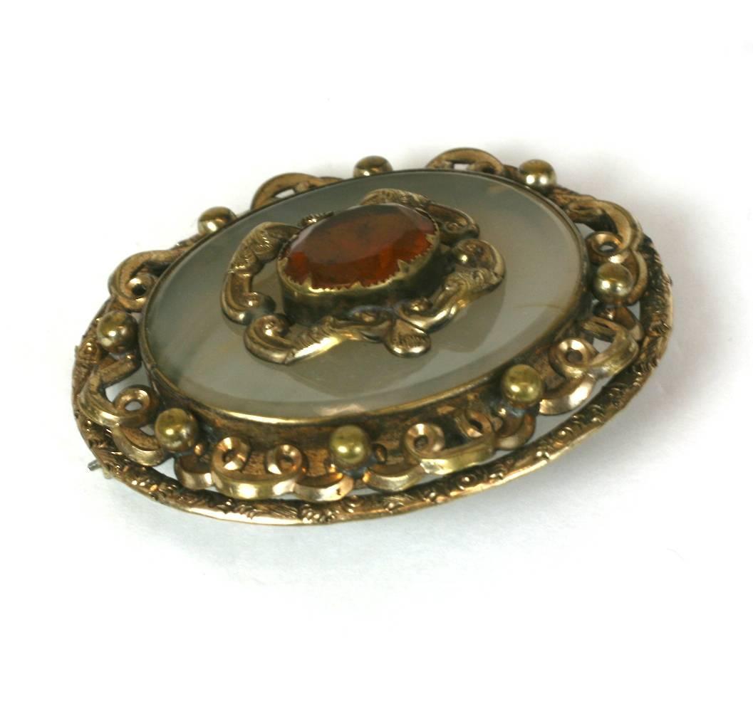 Large Victorian Agate Brooch For Sale at 1stDibs